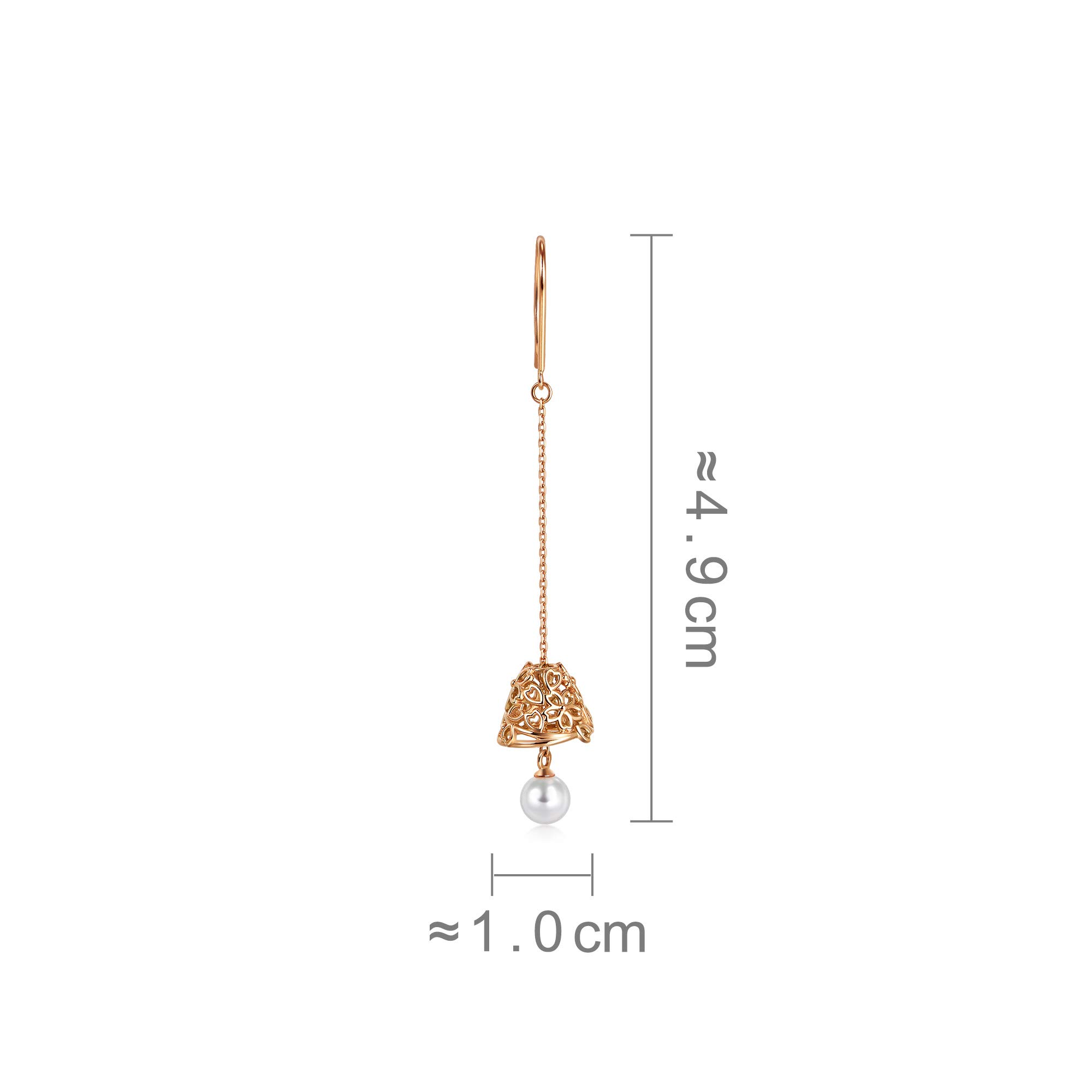 CHOW SANG SANG 18K Rose Gold Freshwater Pearl Single Dangle Earring for Women 92347E (Sold Single Not Pair)
