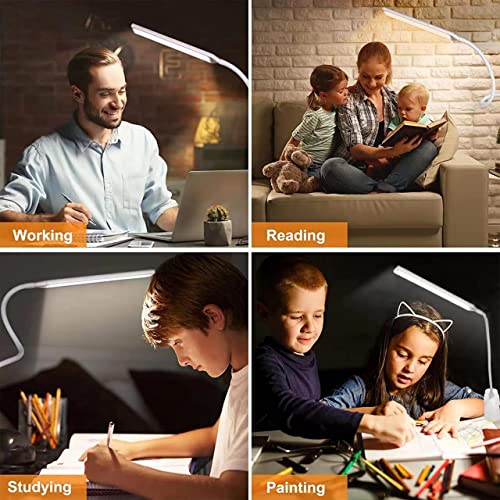 BiteBoom Portable Clip-On LED Reading Light - USB Rechargeable Lamp with 3 Brightness Levels, Adjustable Neck, Long Battery Life, Compact Design for Kindle, Bed Headboard, and More