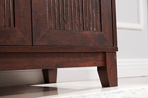 Home Source Mahogany 2-Door Bar Cabinet with Glass Display