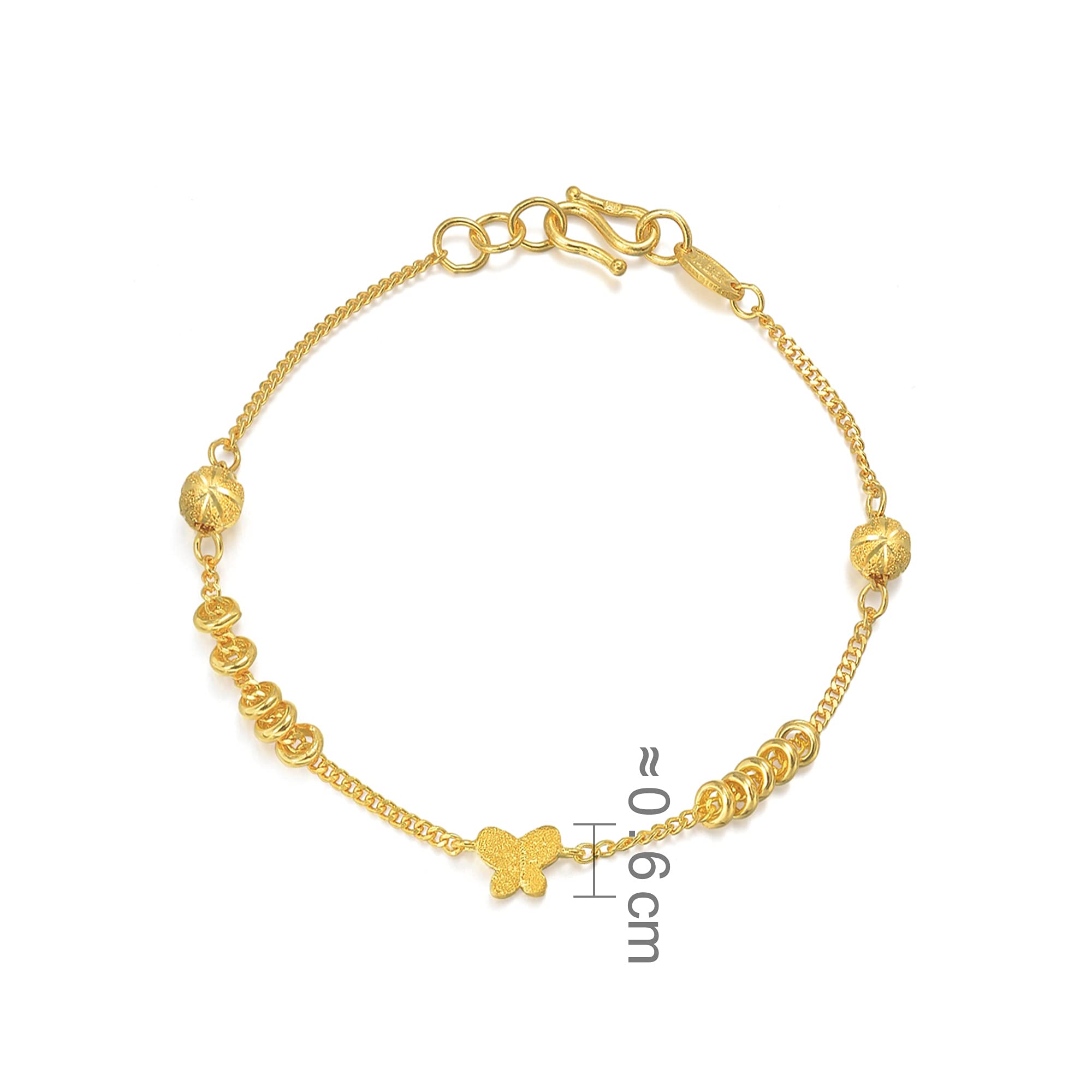 CHOW SANG SANG 999.9 24K Solid Gold Price-by-Weight 5.29g Gold Bracelet 50737B