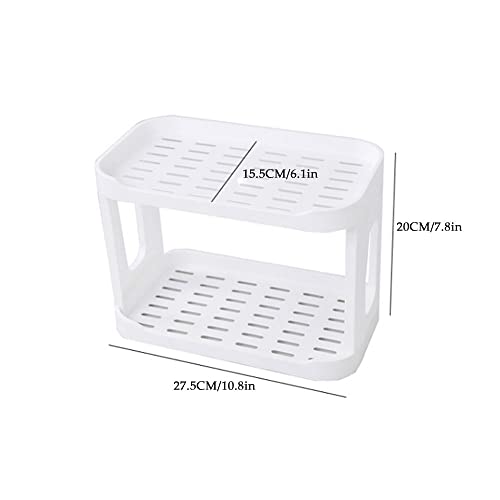 FIZZOQI Double Plastic Storage Rack Family Bathroom Kitchen Storage Rack Sundries Storage Rack Cosmetics Storage Rack Creative Office Desktop Rack