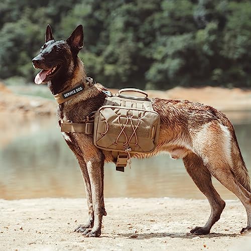 EXCELLENT ELITE SPANKER Dog Pack Hound Dog Saddle Bag Backpack for Travel Camping Hiking Medium & Large Dog with 2 Capacious Side Pockets(COB-L)