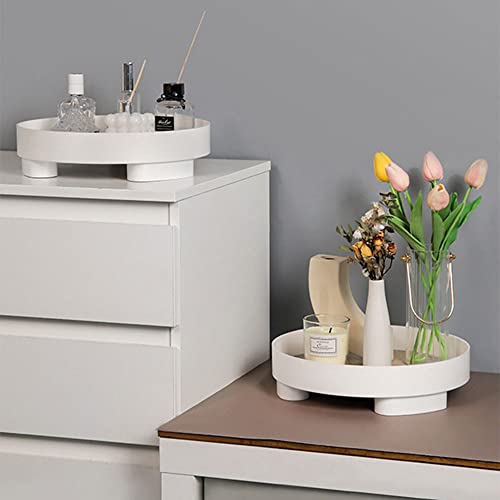 FIZZOQI Plastic Cosmetic Storage Shelf Condiment Rack Tabletop Rack Desk Round Tray Pantry Room Organizer Rack Household Restaurant Storage Rack