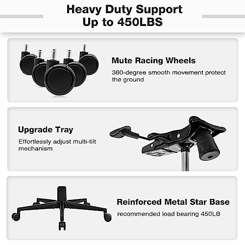 Blue Whale Ergonomic Office Chair 450lbs, High Back Computer Desk Chair for Heavy People with 4D Adjustable Waist Support and Heavy Duty Metal Base Mesh Chair…