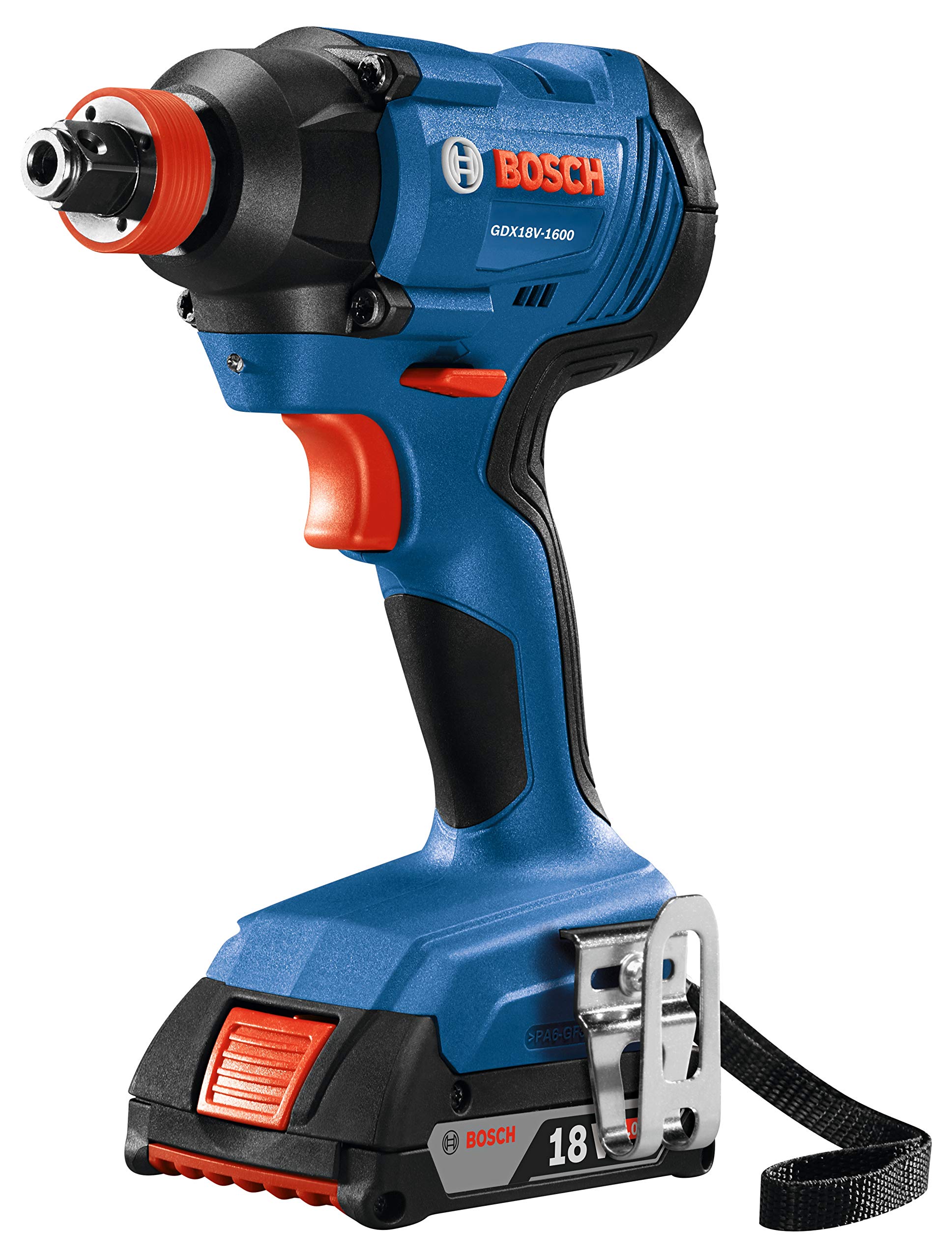 BOSCH GDX18V-1600B12 18V Freak 1/4 In. and 1/2 In. Two-In-One Bit/Socket Impact Driver KitwithBOSCH 44 Piece Impact Tough Screwdriving Custom Case System Set SDMS44