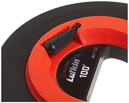 Crescent Lufkin 3/8" x 100' Hi-Viz Orange Speedwinder Yellow Clad Long Steel Tape Measure - HYT100