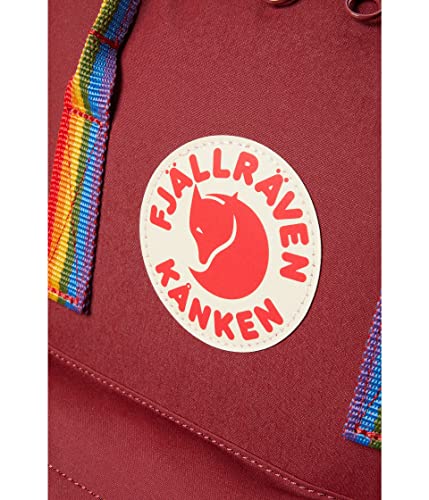 Fjällräven Kånken Rainbow Backpack for Men, and Women - Durable Fabric with Adjustable Shoulder Straps, and Lightweight Backpack Ox Red/Rainbow Pattern One Size One Size