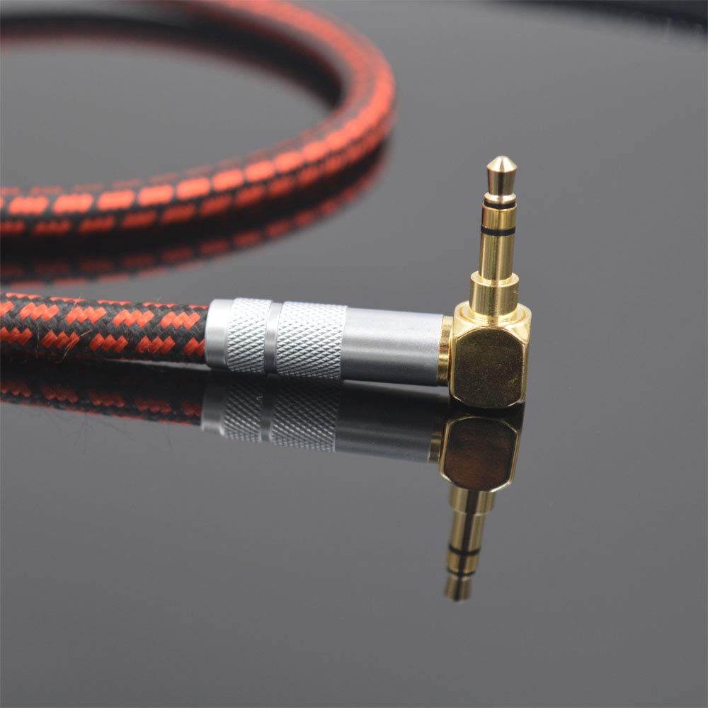 Primeda Audiophile Audio Cable Stereo 3.5mm Male to 2 RCA Male Red for Smartphone, MP3,CD, Tablets, Speakers,Home Theater,HDTV (Right Angle 3.5mm (3 Feet))