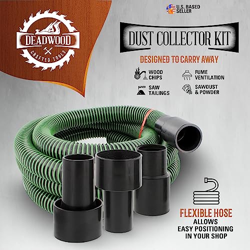 DCT Dust Collector Accessories Kit β 1.25in x 10ft Vacuum Hose, Dust Collection Fittings, and Vacuum Reducer