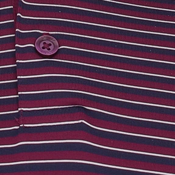 Callaway Men's Refined 3 Color Stripe Short Sleeve Golf Polo Shirt, Dark Purple, Medium