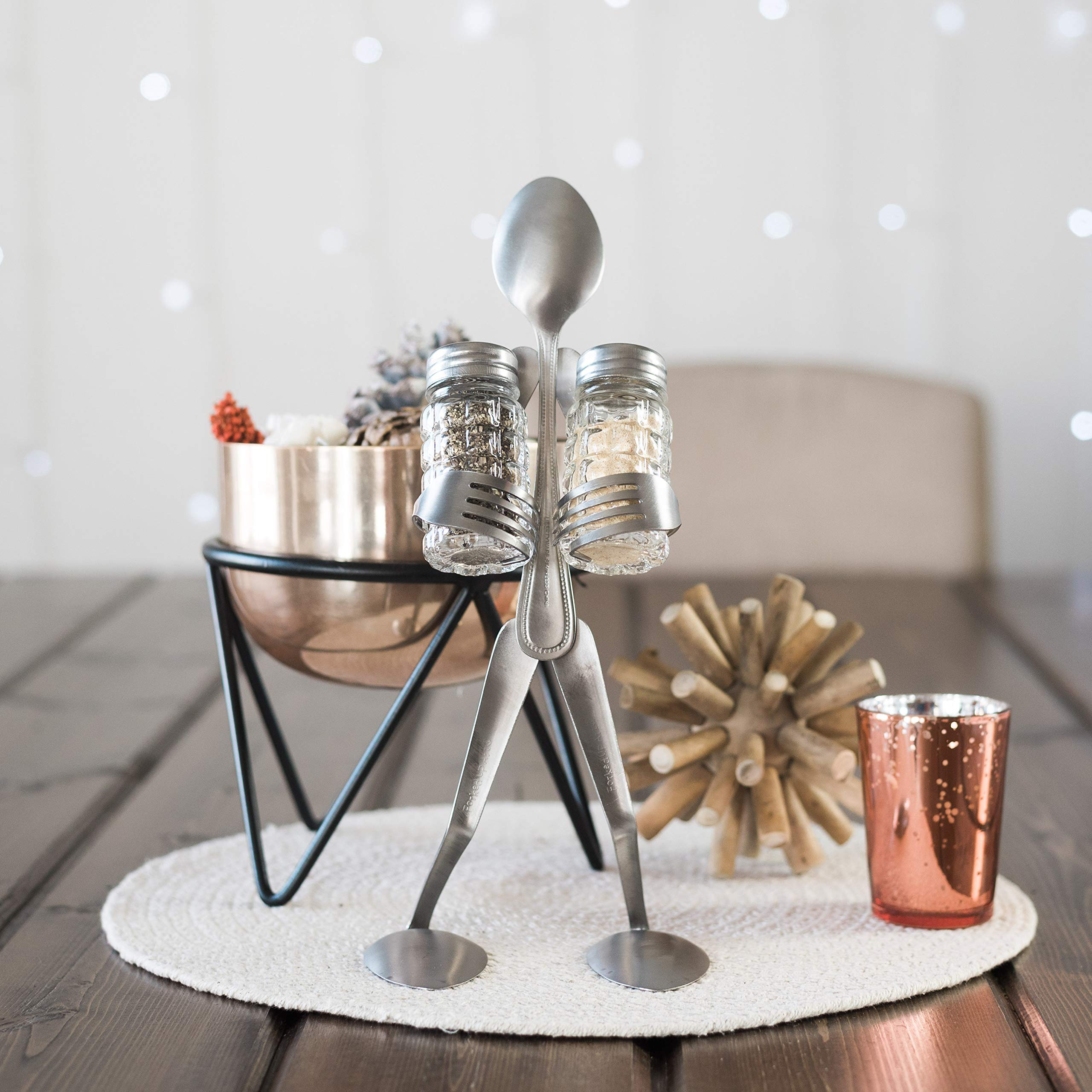 Forked Up Art S01 Spoon Salt and Pepper Stand Table Topper