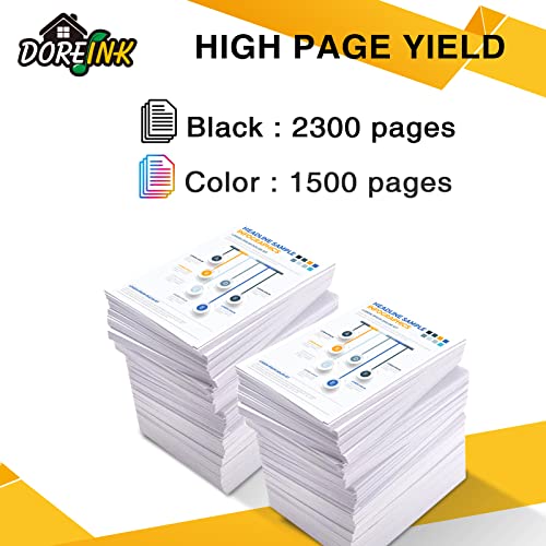 DOREINK 940 940XL Compatible for HP Ink Cartridge High Yield Work with Officejet Pro 8500 8500A 8000 Plus Machine A910a A909a A809a A811a A909g Printer (3 Black 1 Cyan 1 Megenta 1 Yellow, 6 Pack)