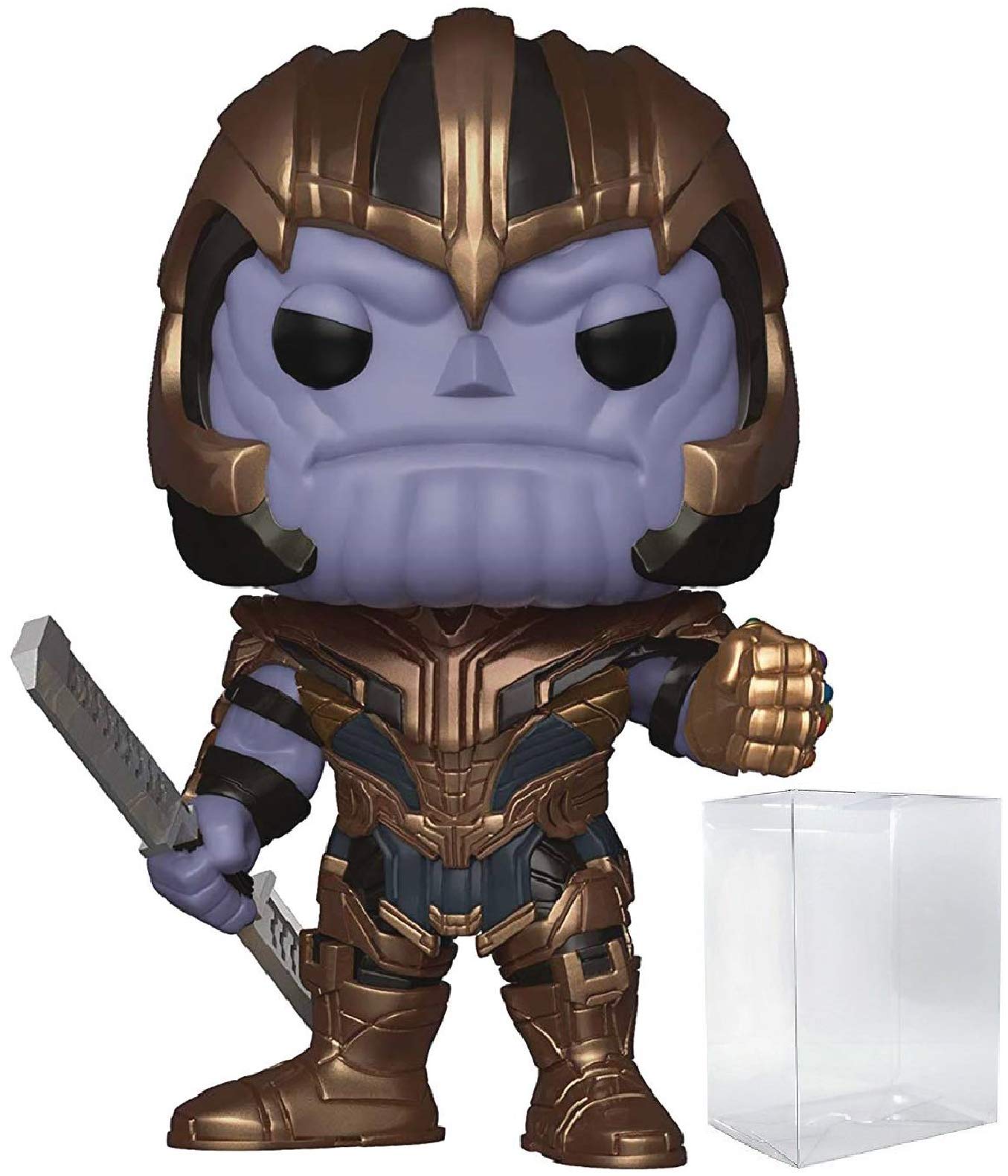 Marvel: Avengers Endgame - Thanos Funko Pop! Vinyl Figure (Bundled with Compatible Pop Box Protector Case), Multicolor, 3.75 inches