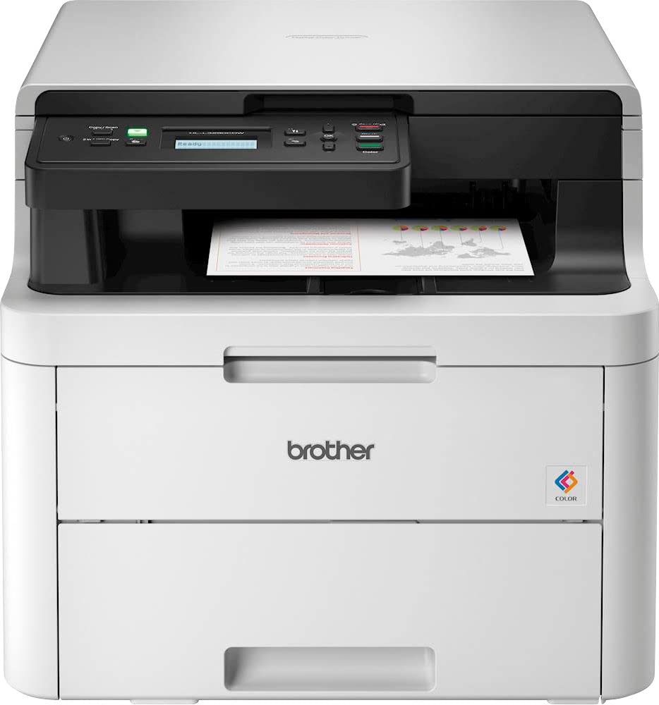 Brother HL-L3290CDW All-in-One Compact Digital Color LED Wireless Laser Printer - Print Copy Scan - USB and WiFi Connectivity, 25 ppm, 36 ppm, 600 x 2400 dpi, Auto Duplex Printing, 512MB RAM (Renewed)