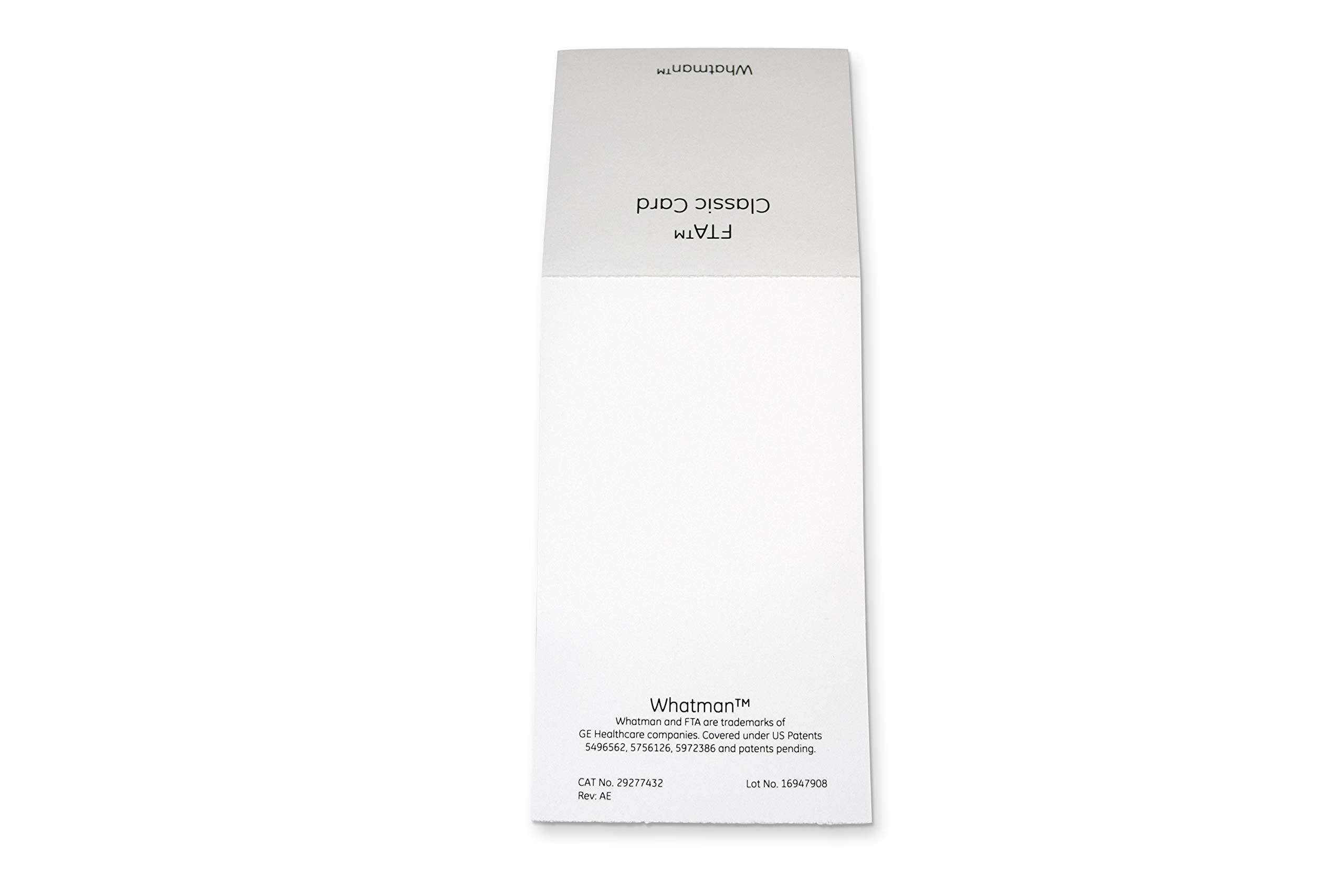 GE Healthcare WB120205 Non-Indicating FTA Classic Card, 4 Sample Areas Per Card, 500 µl Total Volume (Pack of 100)