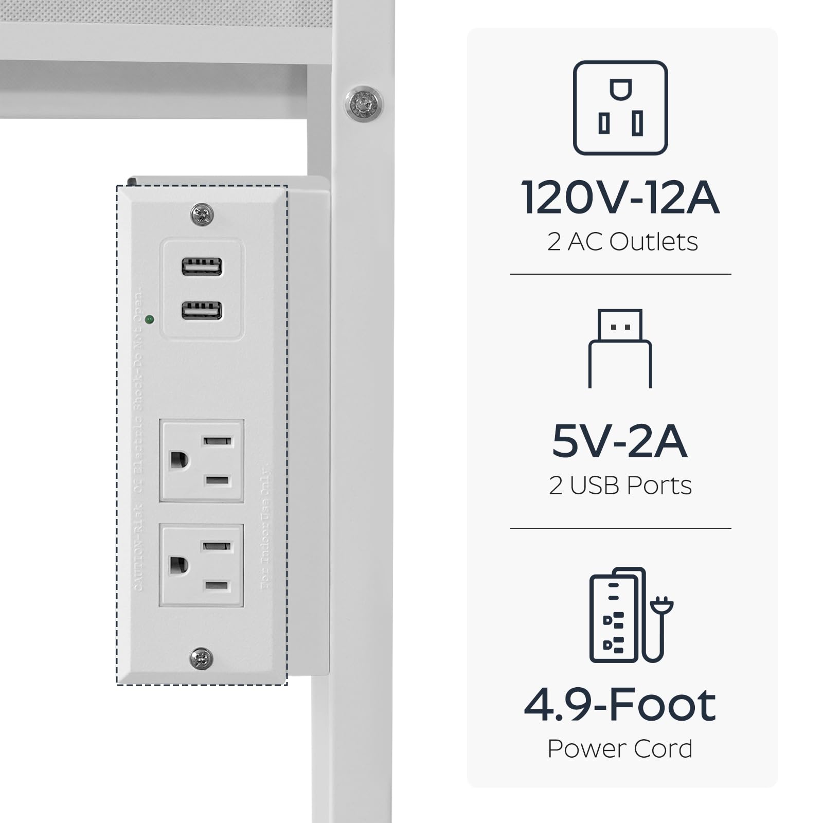 HOOBRO Small White Computer Desk with Power Outlet, 32 Inch Home Office Computer Desk with 2 Fabric Drawers, Study Desk for Small Spaces, with Side Pocket, for Study, Living Room, White WW42UDN01