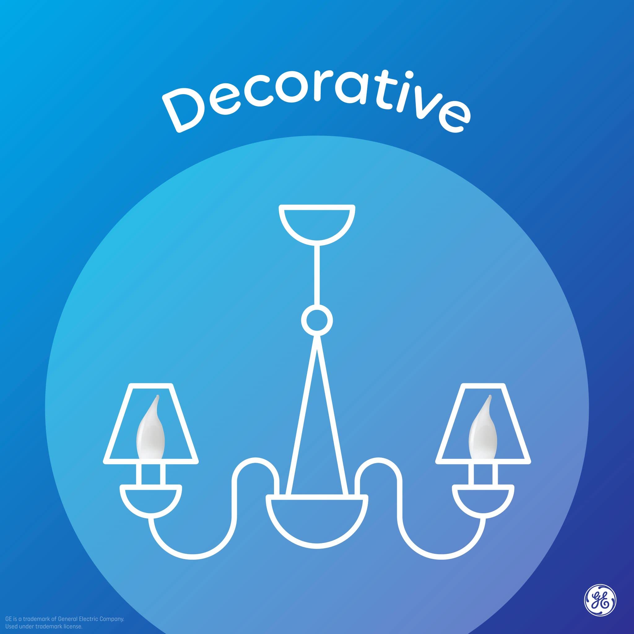 GE Lighting LED Decorative Light Bulbs, 3.5 Watt (40 Watt Equivalent) Soft White, Medium Base, Dimmable (4 Pack)