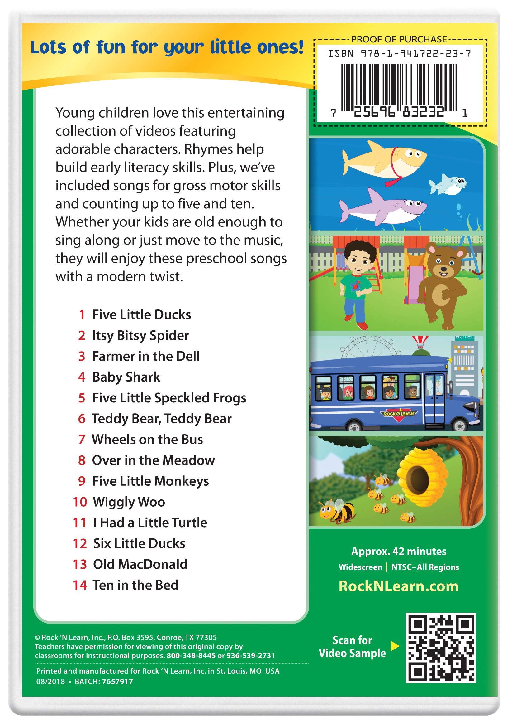 ROCK N LEARN Preschool Songs DVD - Fun Songs for Early Learning.