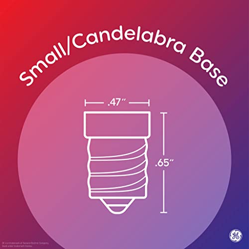 GE Relax LED Light Bulbs, 40 Watt, Soft White, G16.5 Globe Bulbs, Clear, Small Base (2 Pack)