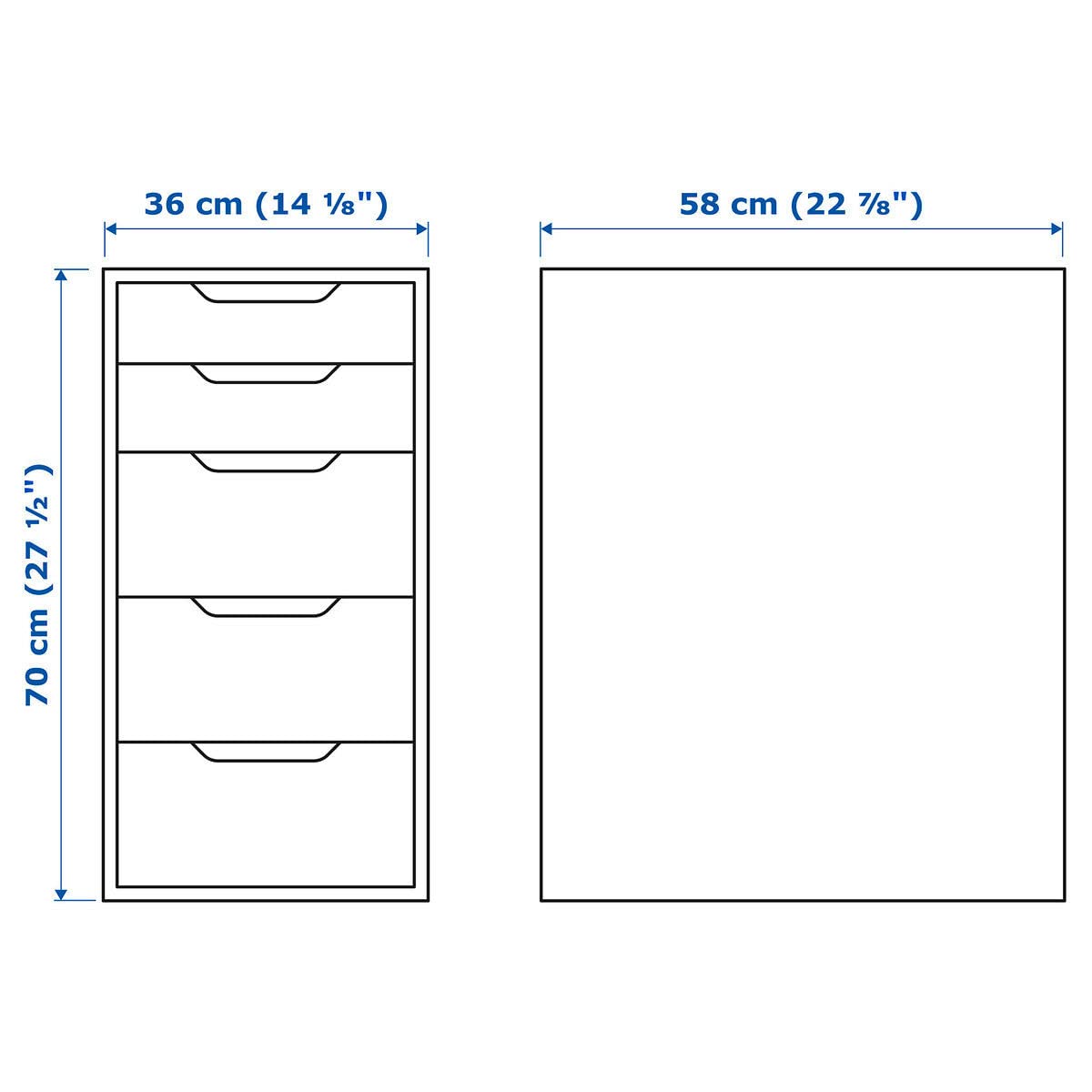 IKEA ALEX drawer unit white 36x58x70 cm