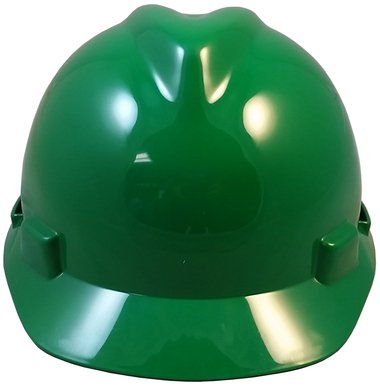 MSA V Cap Style Hard Hats with Lightweight Staz-On Suspension with Tote Bag - Green