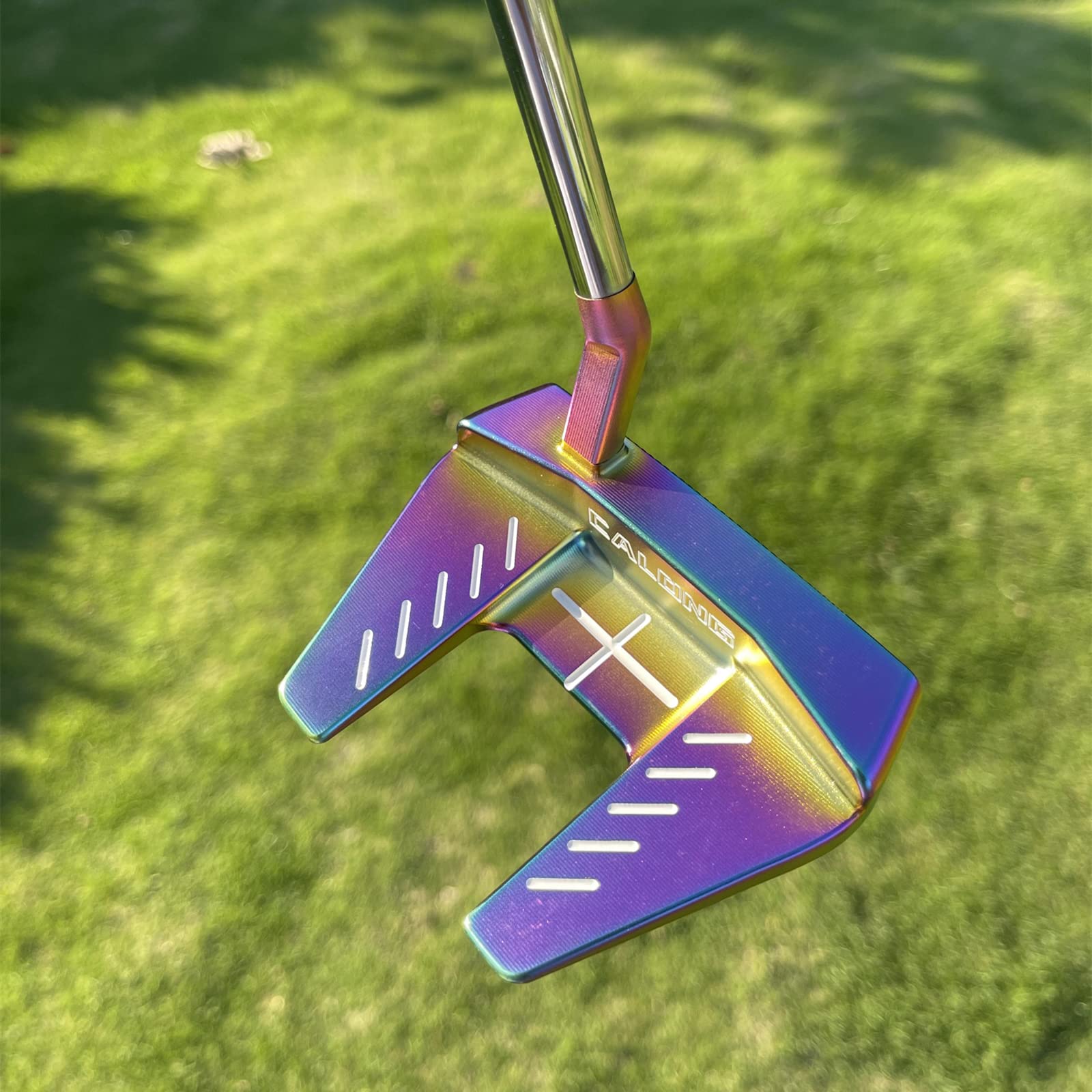 Calong Super Golf Putter GSS 375g CNC Milled Right Hand Crocodile Golf Club Putter with Headcover (Rainbow, 35)