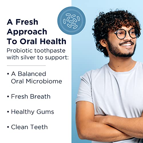 Designs for Health PerioBiotic Xylitol Toothpaste - Fluoride Free Toothpaste with Probiotics, Purified Silver + CoQ10 for Healthy Teeth, Gums & Fresh Breath - No SLS or BPAs - Spearmint Flavor (4oz)