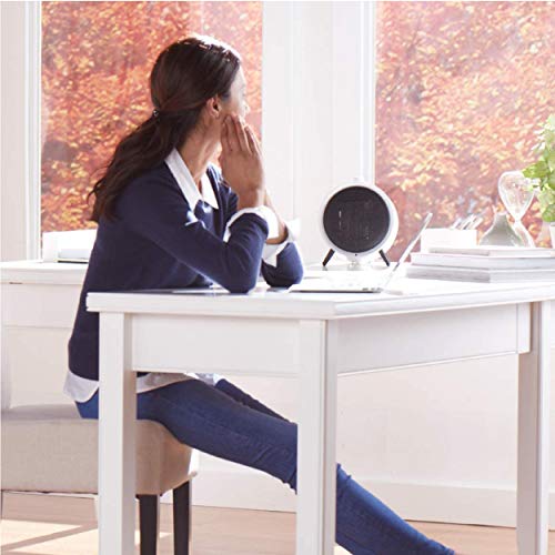 Honeywell HCE200W UberHeat Ceramic White Energy Efficient Space Saving Portable Heater with 2 Heat Settings & Adjustable Thermostat for Living Room, Bedroom, Office