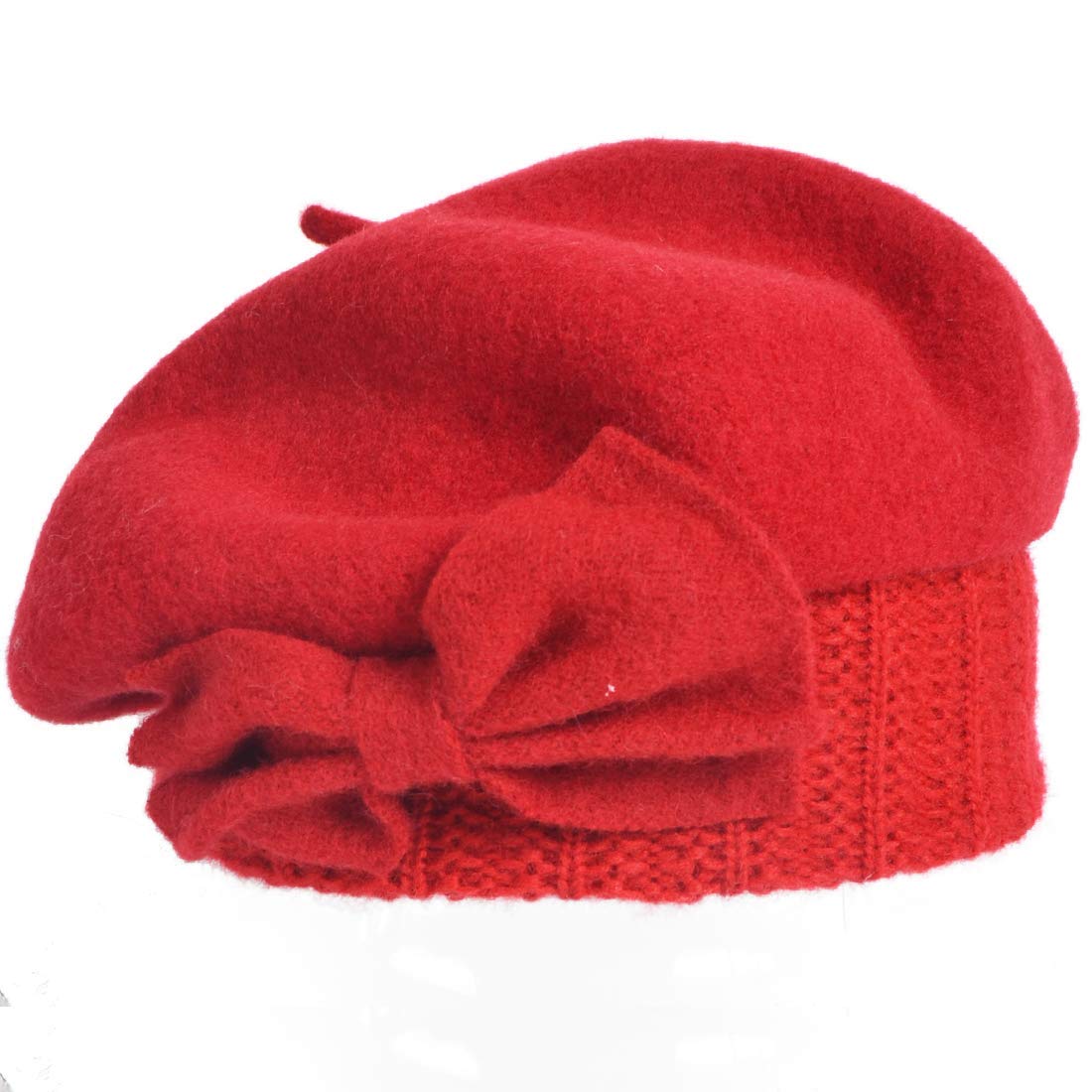 Women's Beret Hat Chic French Beret Beanie Wool Dress Winter Hats Hy022 (Red)