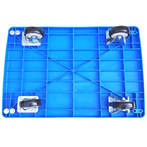 BJL-Hang Truck Trolley/Folding Trolley PVC Four-Wheeled Pull Truck Hand Truck Blue Flatbed Plastic Van Tool Cart Load 150KG OYO (Color : Blue)