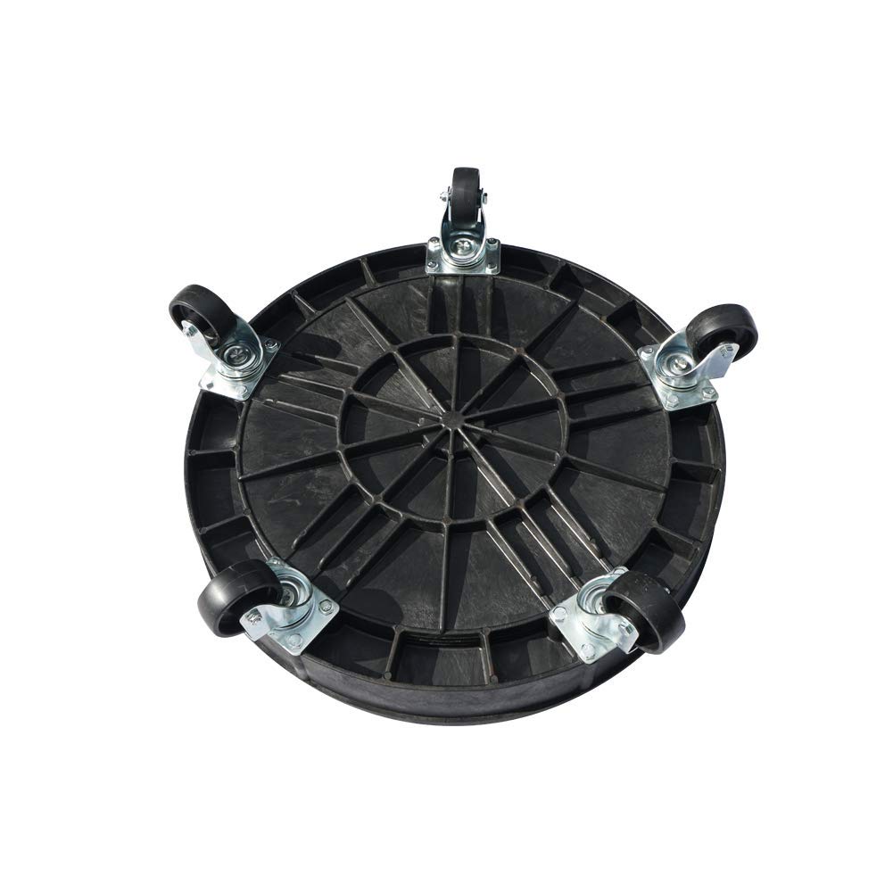 ELAFROS 30 Gallon and 55 Gallon Heavy Duty Plastic Drum Dolly β Durable Plastic Drum Cart 900 lb. Capacity- Barrel Dolly with 5 Swivel Casters Wheel,Black, 2 Packs