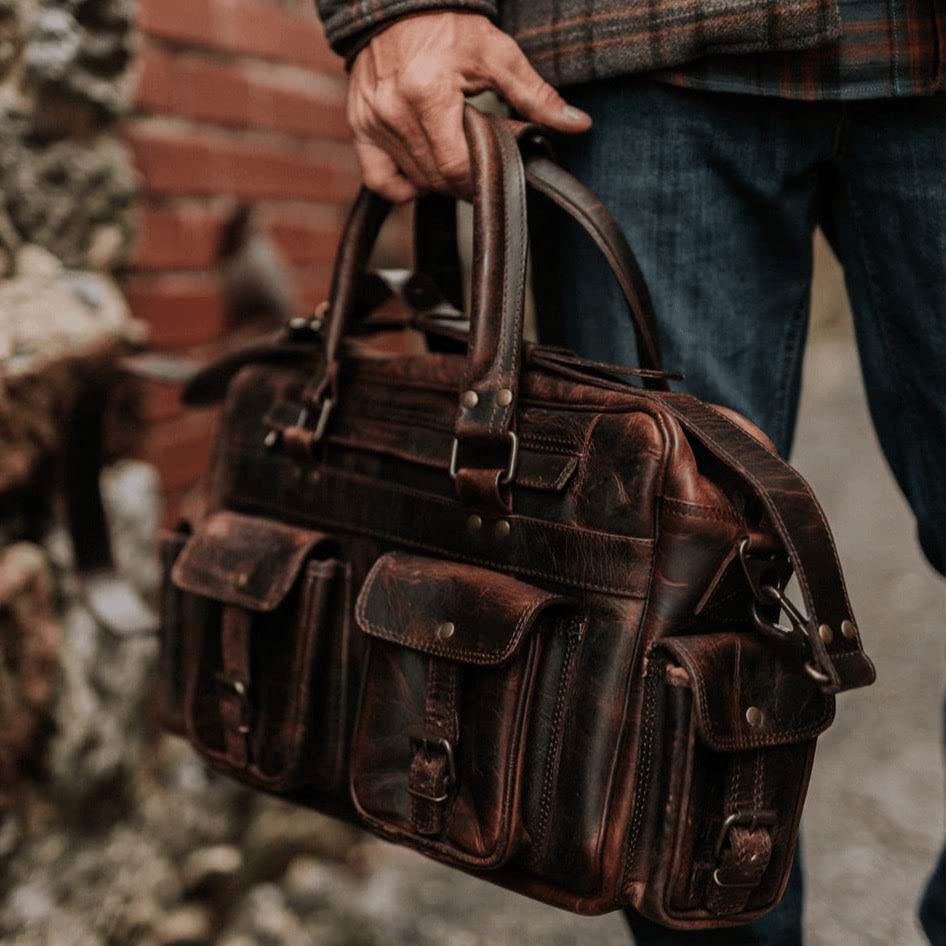 CraftShades Roosevelt Buffalo Leather Pilot Bag β Large