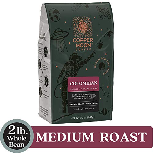 Copper Moon Whole Bean Coffee, Medium Roast, Colombian Blend, 2 Lb