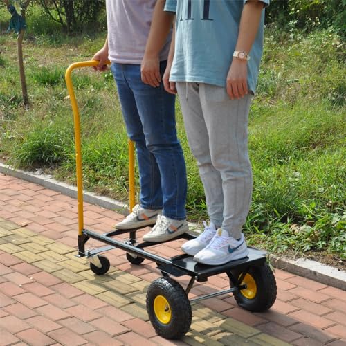 Convertible Hand Truck 2-in-1 Foldable Handcart, Large Capacity Portable Foldable Handcart, Foldable Handcart with Telescopic Handle, Foldable Handcart with Wheels, Foldable Mobile Handcart