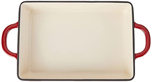 Crock Pot Artisan 13 Inch Enameled Cast Iron Lasagna Pan, Scarlet Red