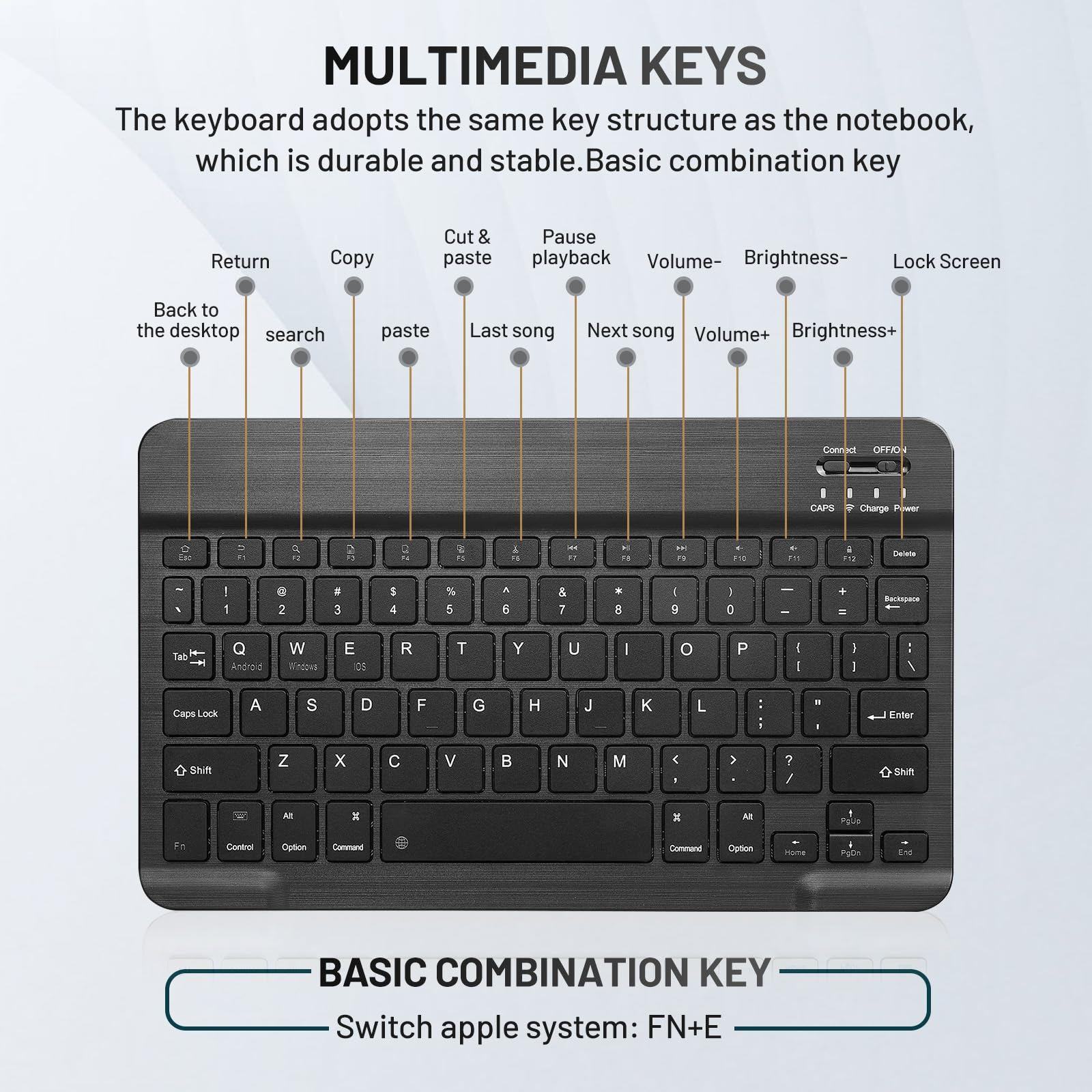 Bluetooth Keyboard and Mouse Combo Rechargeable Portable Wireless Keyboard Mouse Set for Apple iPad iPhone iOS 13 and above Samsung Tablet Phone Smartphone Android Windows (10 inch Yellow)