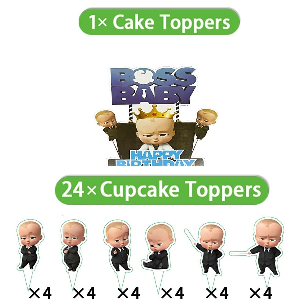 Boss Baby Party Supplies 1st First White Boys Birthday Decorations Backdrop 1 Year Decor