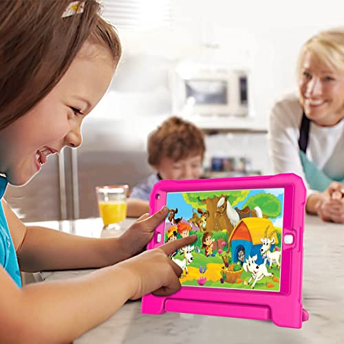 MOXOTEK Kids Case for iPad 5th/6th Generation & iPad Air 1/2 & Pro 9.7, iPad 9.7" Case with Screen Protector, Shockproof Protective Cover for iPad 9.7 inch 6/5 Generation 2018/2017, Pink