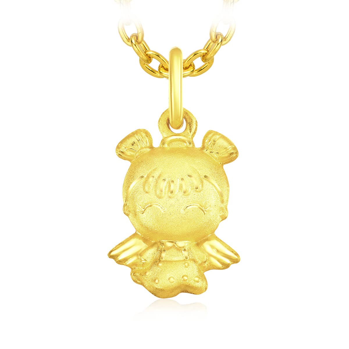 CHOW TAI FOOK 999 24K Pure Gold Pendant From Bao Bao Family Collection - Mini Size (Rich)