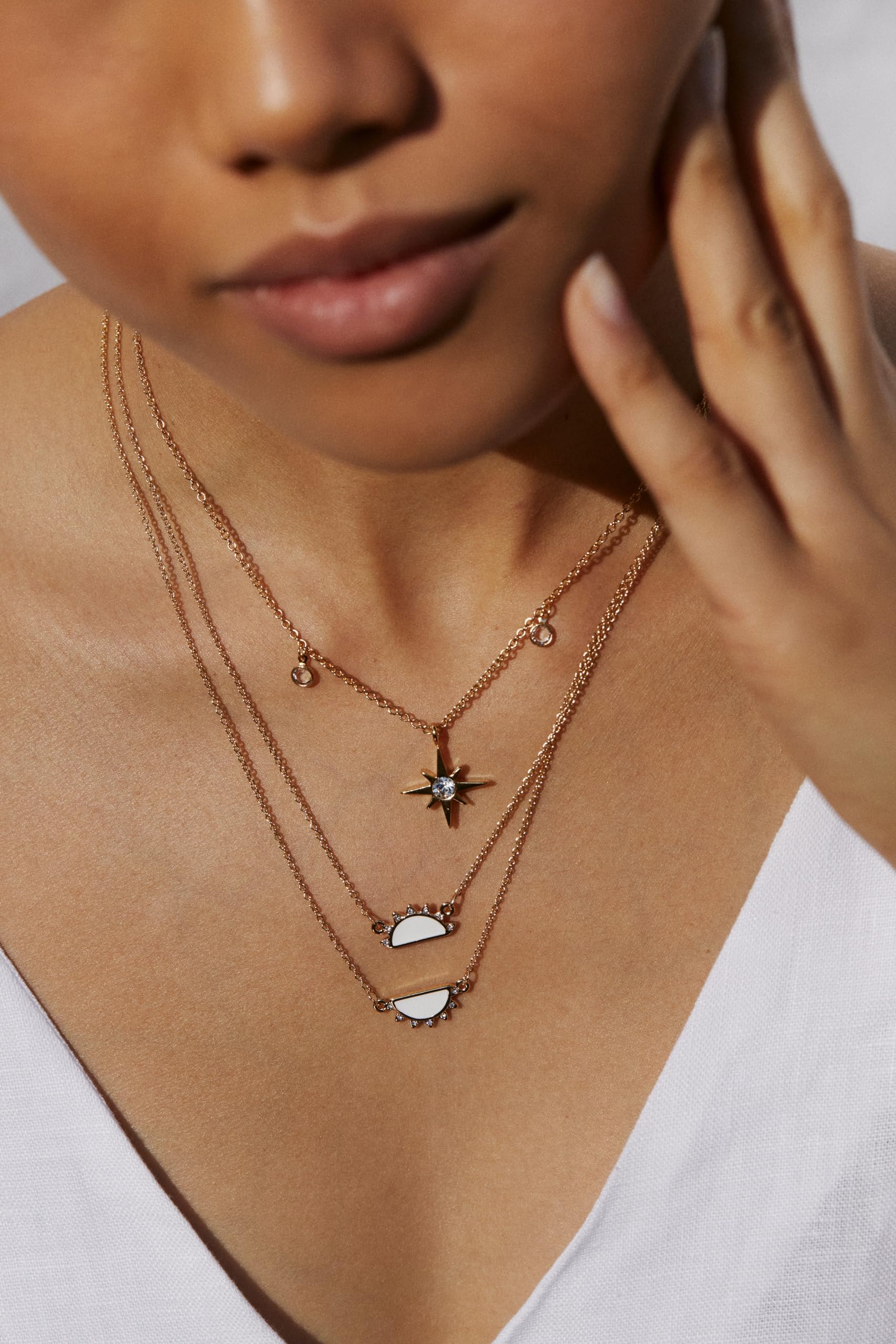 Bryan Anthonys You Are My Sunshine Necklace, 14K Gold Necklace for Women, Sun Pendant, 2 Piece Set, Adjustable Length
