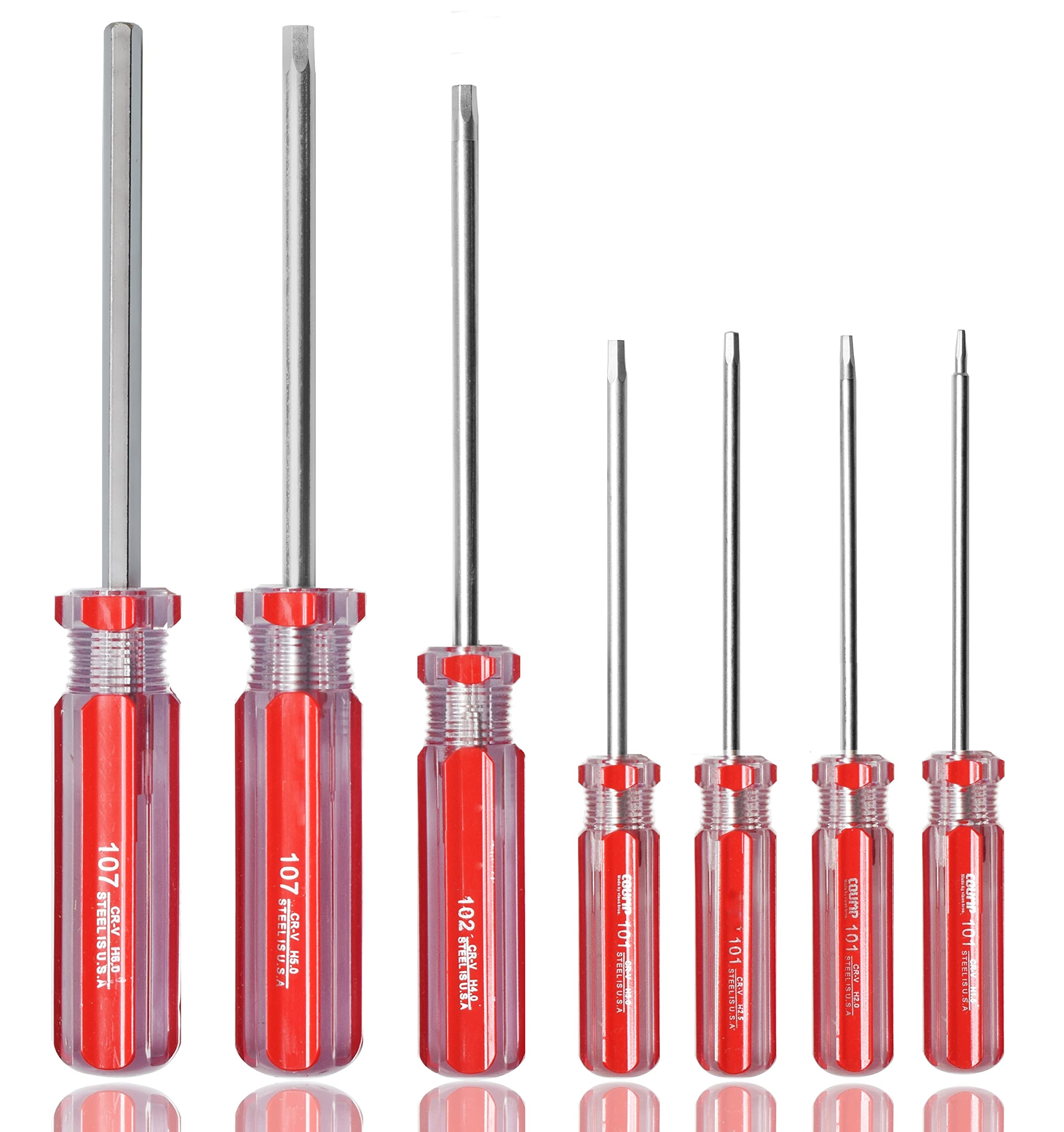 Hex Screwdriver Set Metric MM Sizes 7PCS Precision 1.5mm 2.0mm 2.5mm 3.0mm 4.0mm 5.0mm 6.0mm Allen Wrench for TRX4 Arrma Helicopter Drone Boat RC Cars Quadcopters and More (7)