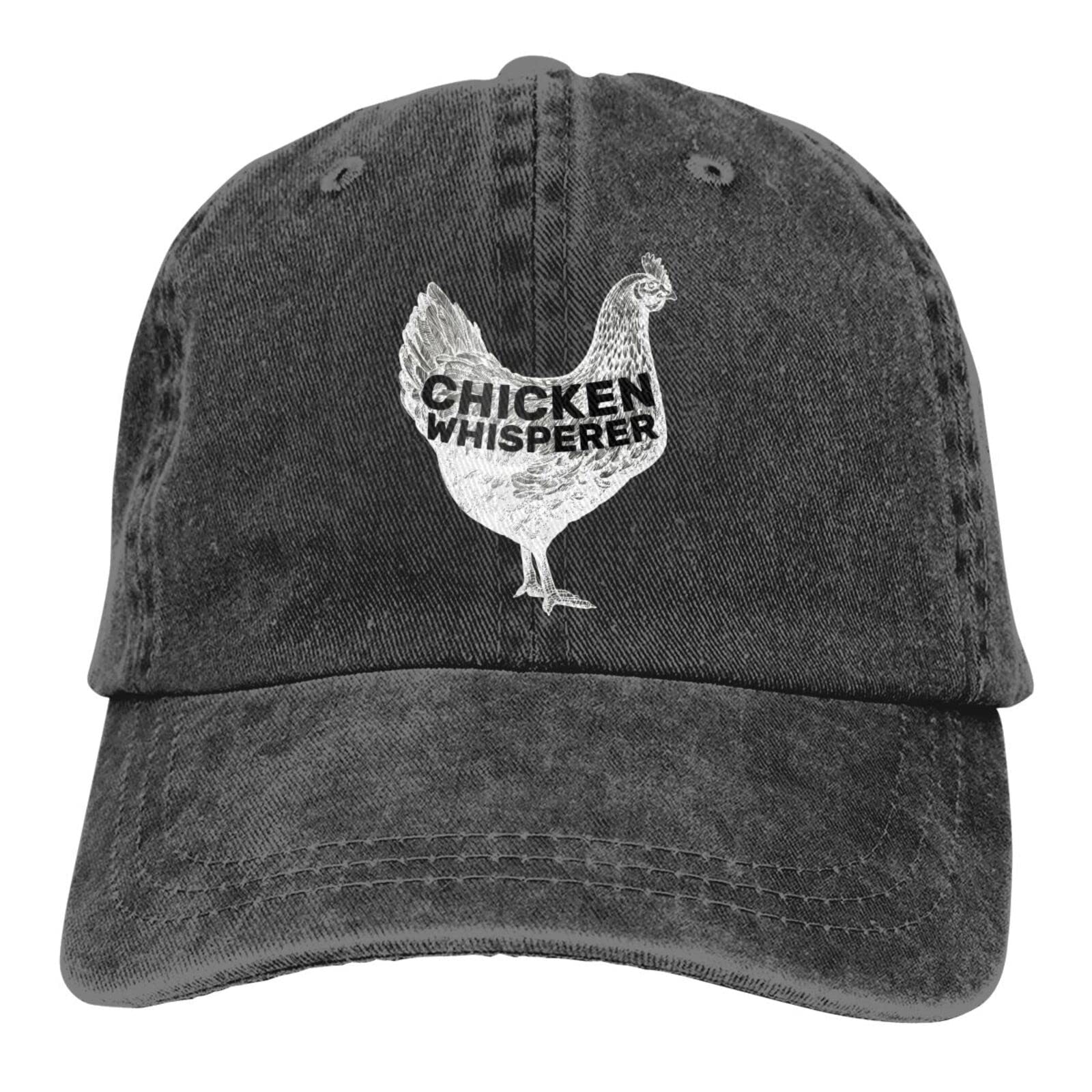Chicken Whisperer Hats for Men Black Baseball Cap Women Vintage Adjustable Dad Hat Funny Trucker Hat Summer