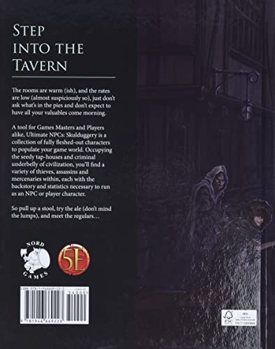 Nord Games: Ultimate NPCs: Skulduggery - Hardcover RPG Supplement Book, Full-World Character Collection, Roleplaying Game, 5e D&D Compatible, 323 Pgs