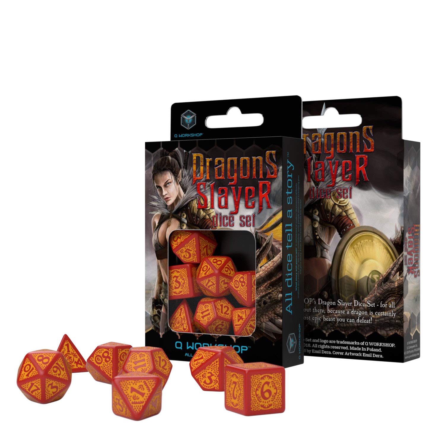 Q-Workshop Dragon Slayer Red & Orange Dice Set