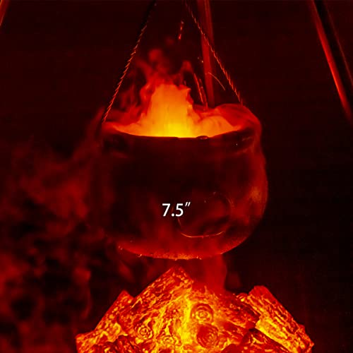 GLOCAMPING 7.5” Black Plastic Candy Cauldron Kettle, Plant Pot, Candy Holder, Halloween Party Favor Decoration