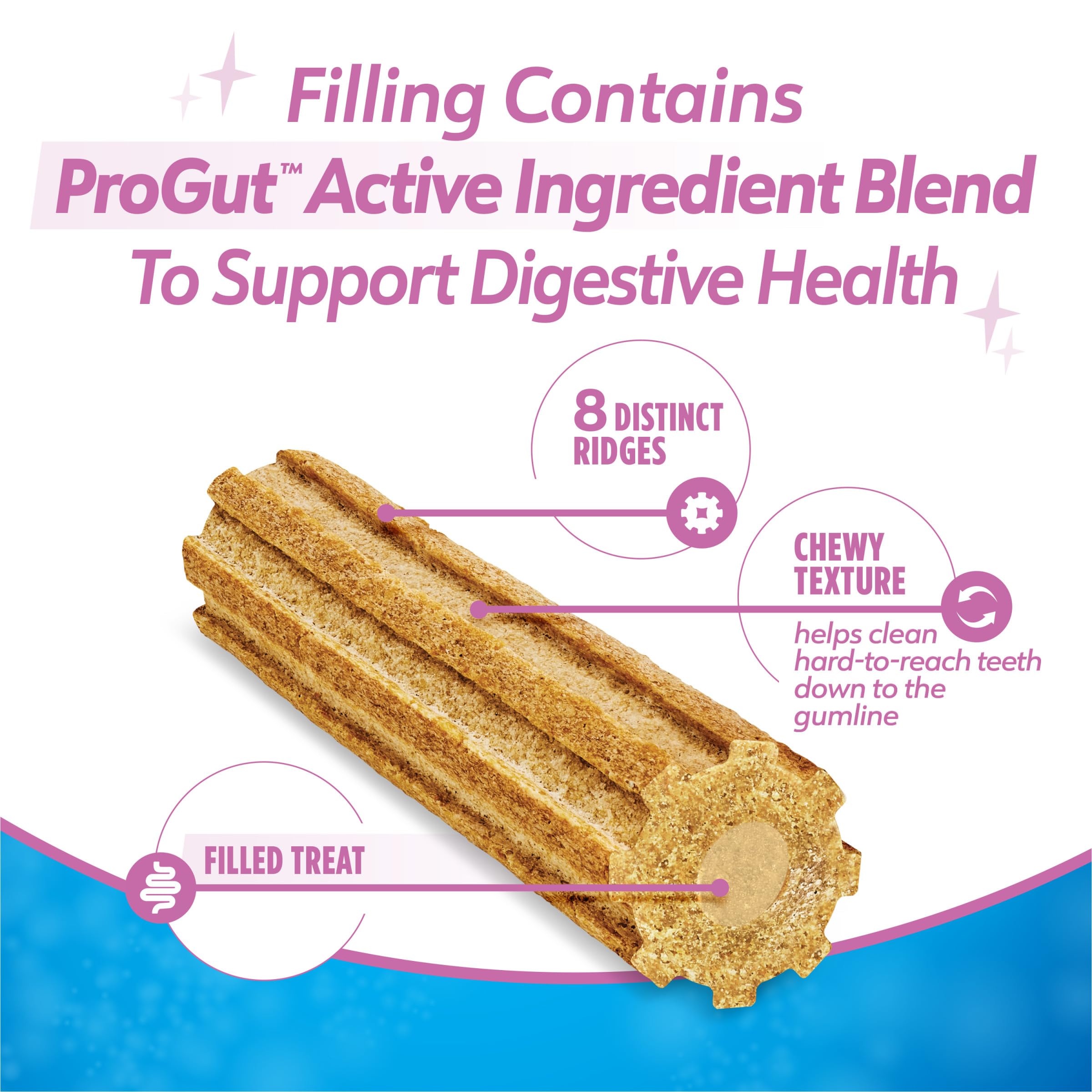 Dentalife Purina Plus Digestive Support Chicken and Pumpkin Flavor Small/Medium Dog Dental Chews - 6 oz. Pouch