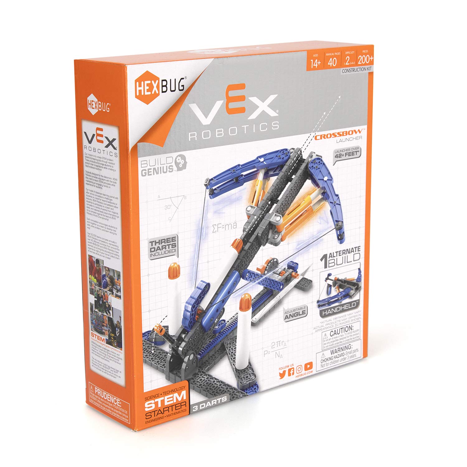 HEXBUG VEX Robotics Crossbow 2.0, STEM Learning, Toys for Kids (Blue/Orange)