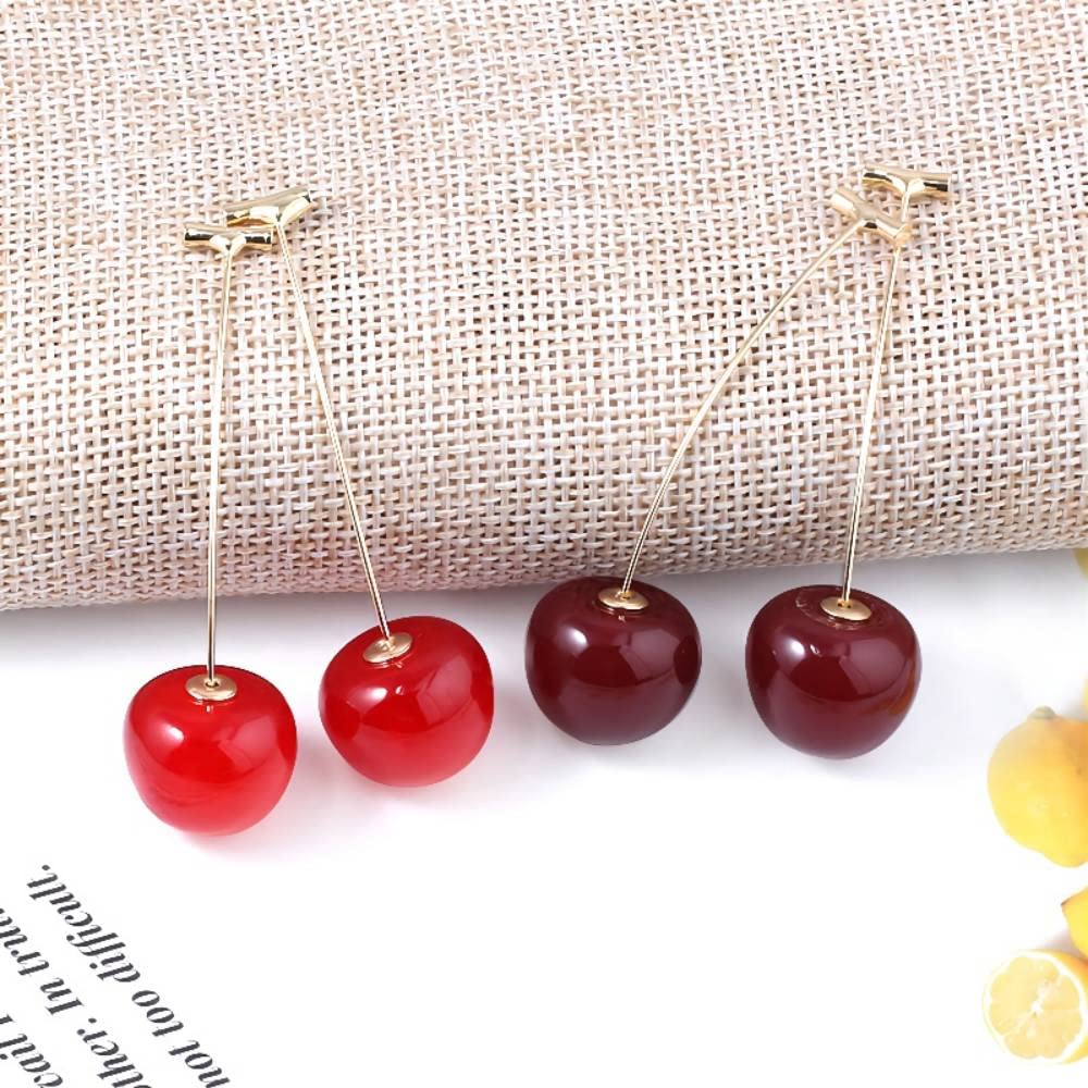 Cherry Earrings Dangle - JJBA JoJo Kakyoin Cute Anime Cosplay Jewelry - Sweet Fruit Earring Gift for Women