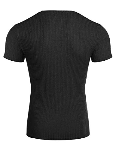 COOFANDY Men's 2 Pack Muscle T Shirts Stretch Short Sleeve Crew Neck Bodybuilding Workout Tee Shirts