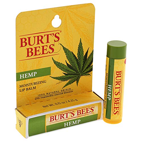 Burts Bees 100% Natural Origin Moisturizing Lip Balm, Hemp with Beeswax, 0.15 Oz